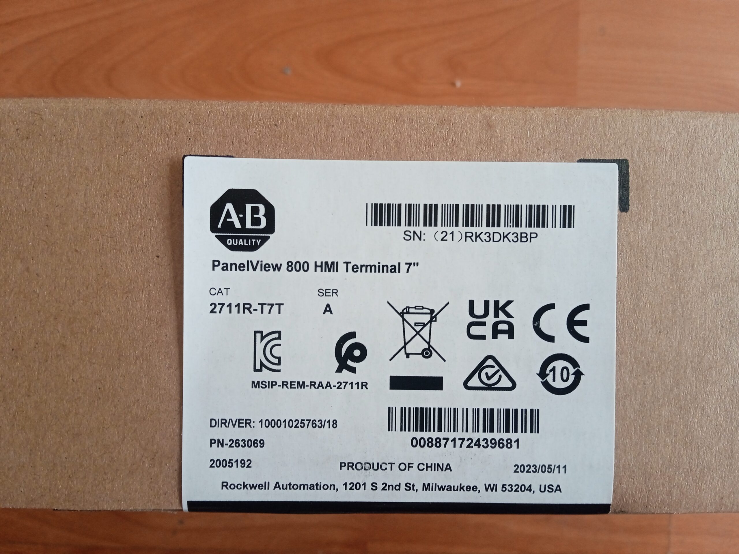 PanelView 800, 7 in HMI Terminal, Touch Screen TFT, Serial and Ethernet ...